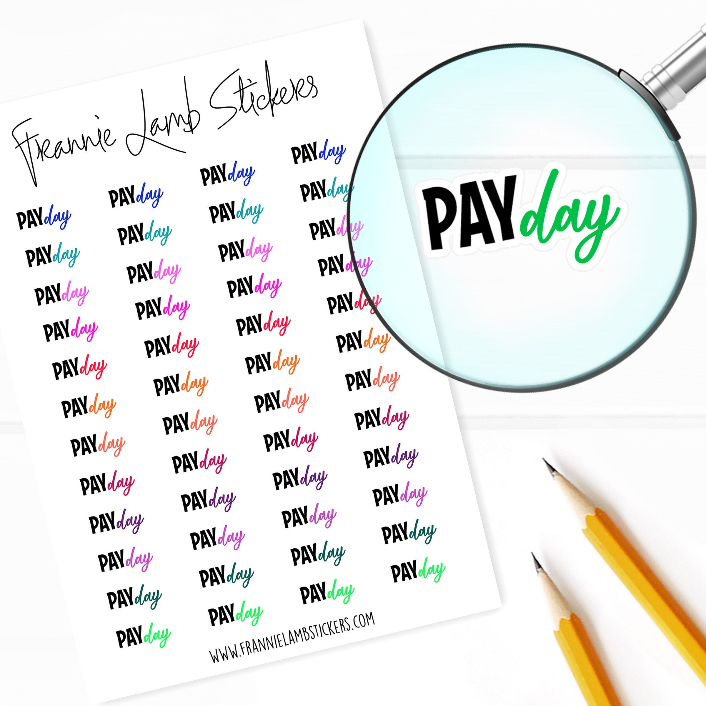 Payday Planner Stickers 48 Labels for Planners Calendars and - Etsy