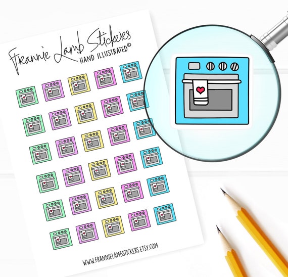 Oven Stickers 1/2 Each Planner Stickers Oven and - Etsy