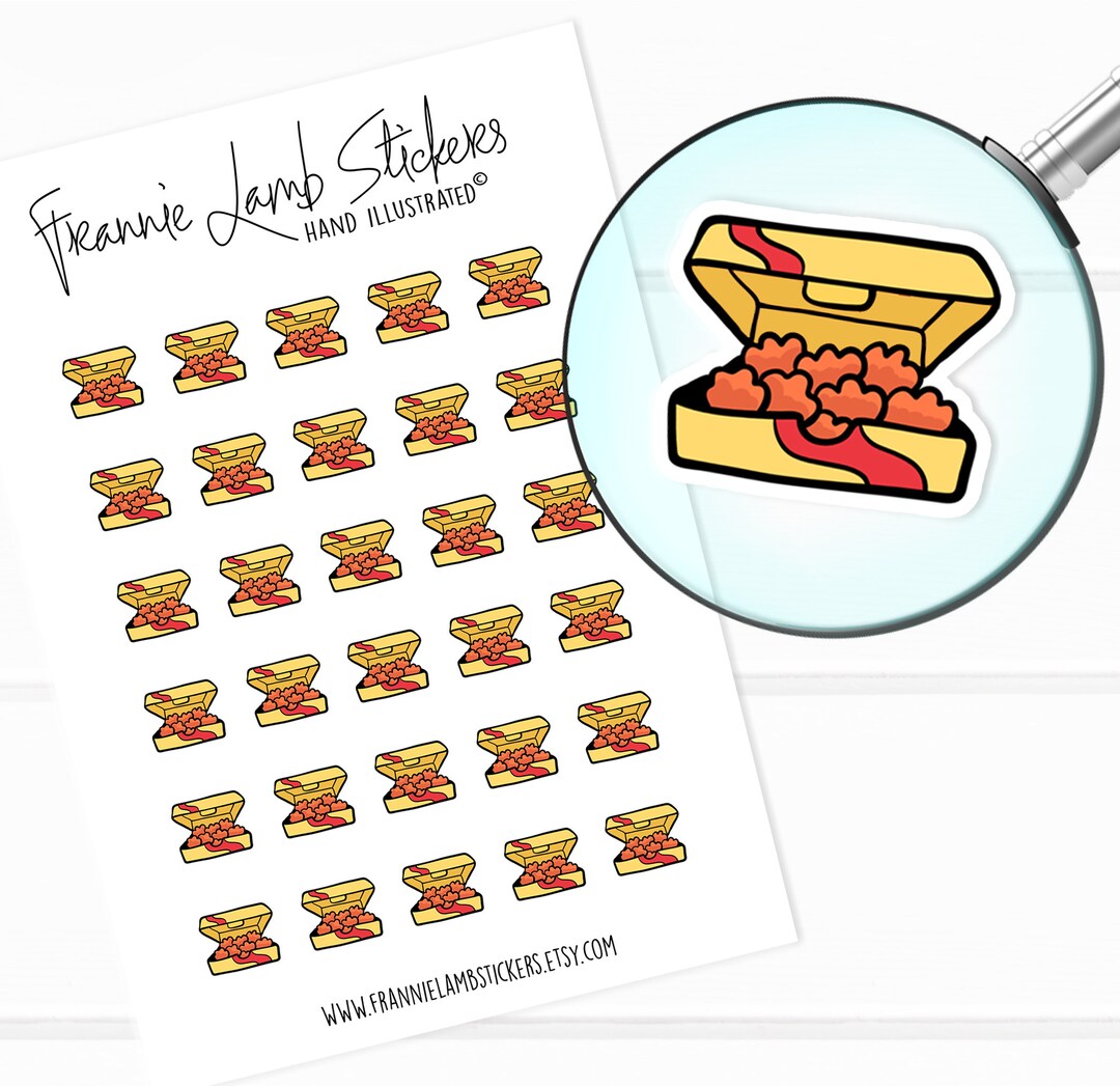 Chicken Nugget Stickers (1/2" Each), Food Stickers for Calendars ...