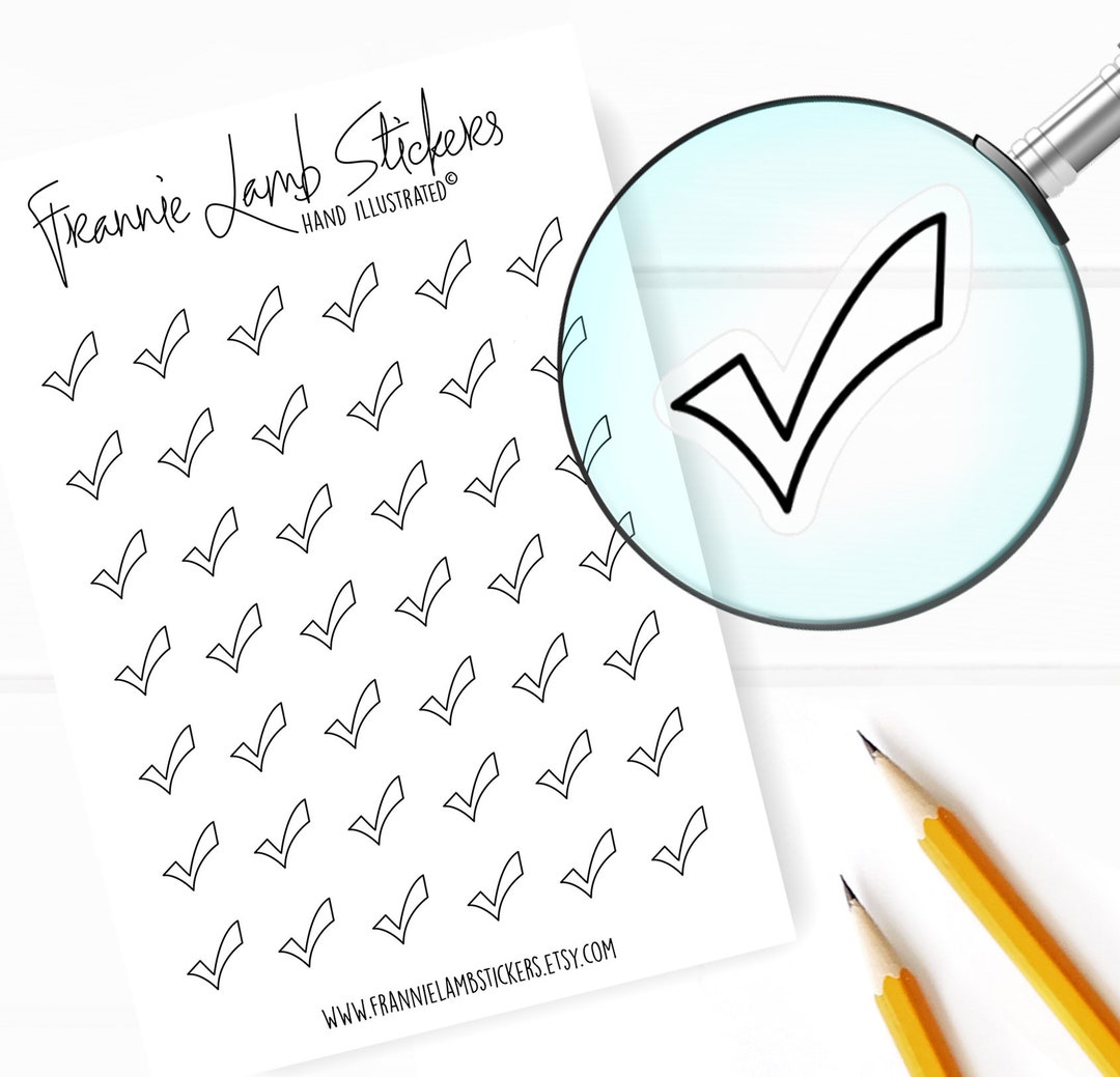 42 Clear Planner Stickers (1/2" Each), Check Mark Stickers, Work and ...