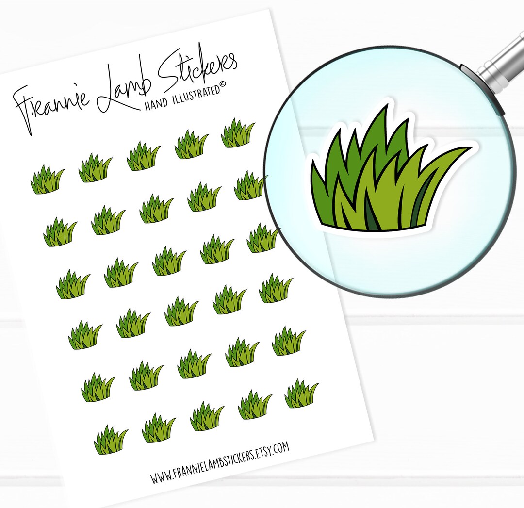 Grass Stickers (1/2" Each), Planner Stickers, Stickers for Calendars ...