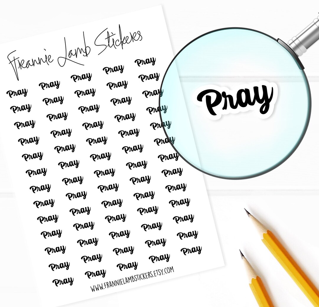 Pray Stickers, 52 Labels for Planners, Calendars and More, Color and ...