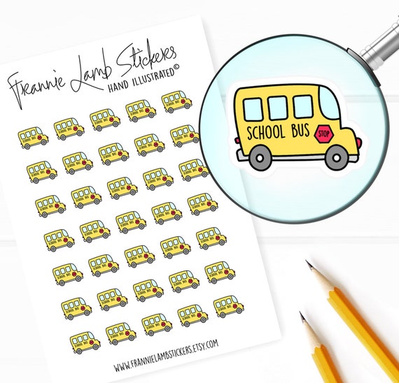 School Bus Stickers 1/2 Each School Planner Stickers - Etsy