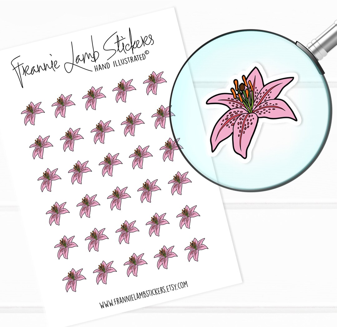 Lily Flower Stickers (1/2" Each), Planner Stickers, Spring Stickers ...