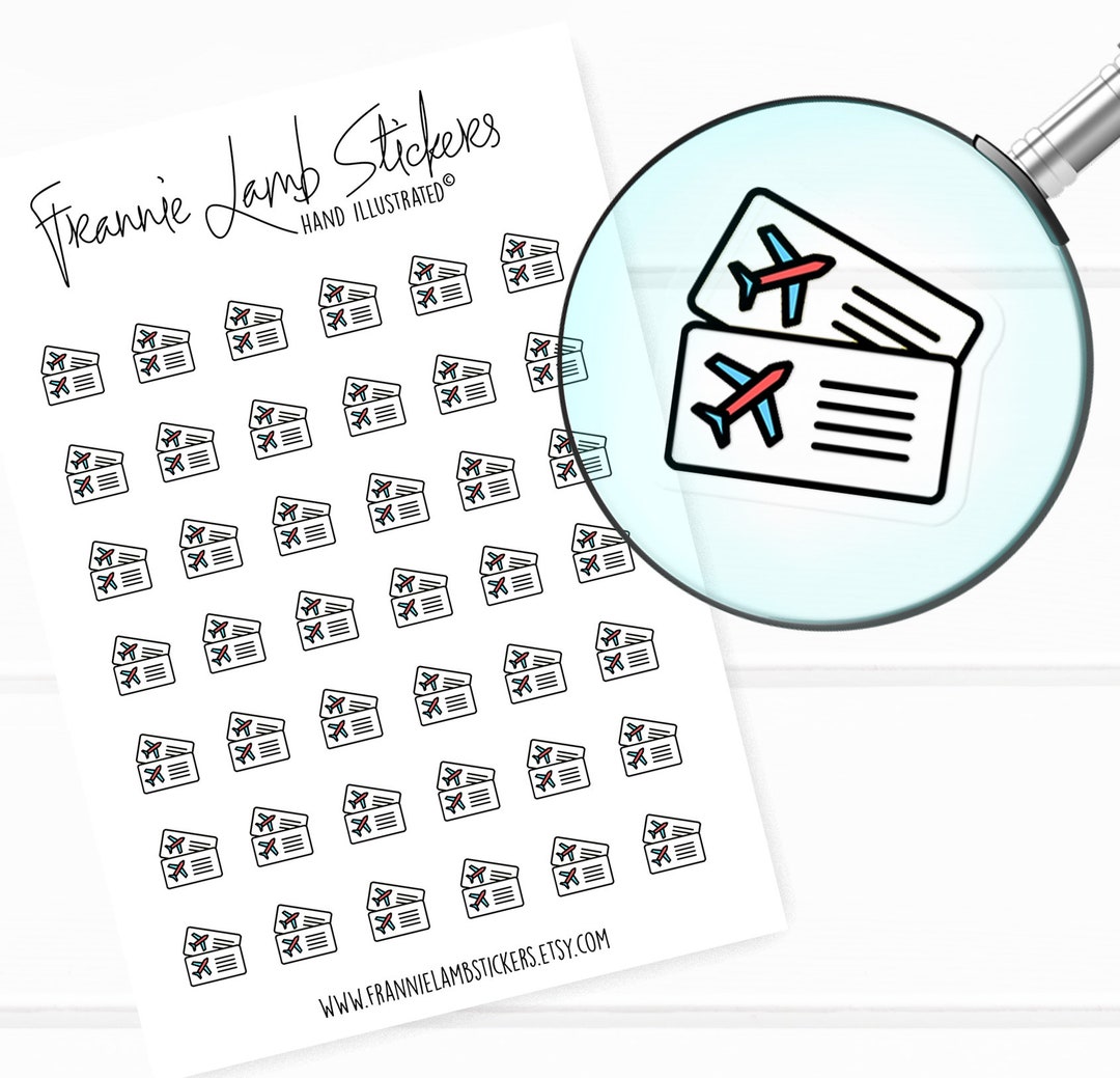 42 Clear Planner Stickers (1/2" Each), Clear Boarding Pass Stickers ...