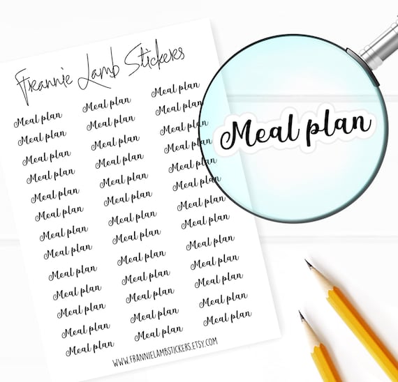 Meal Plan Planner Stickers 39 Labels for Planners Calendars - Etsy