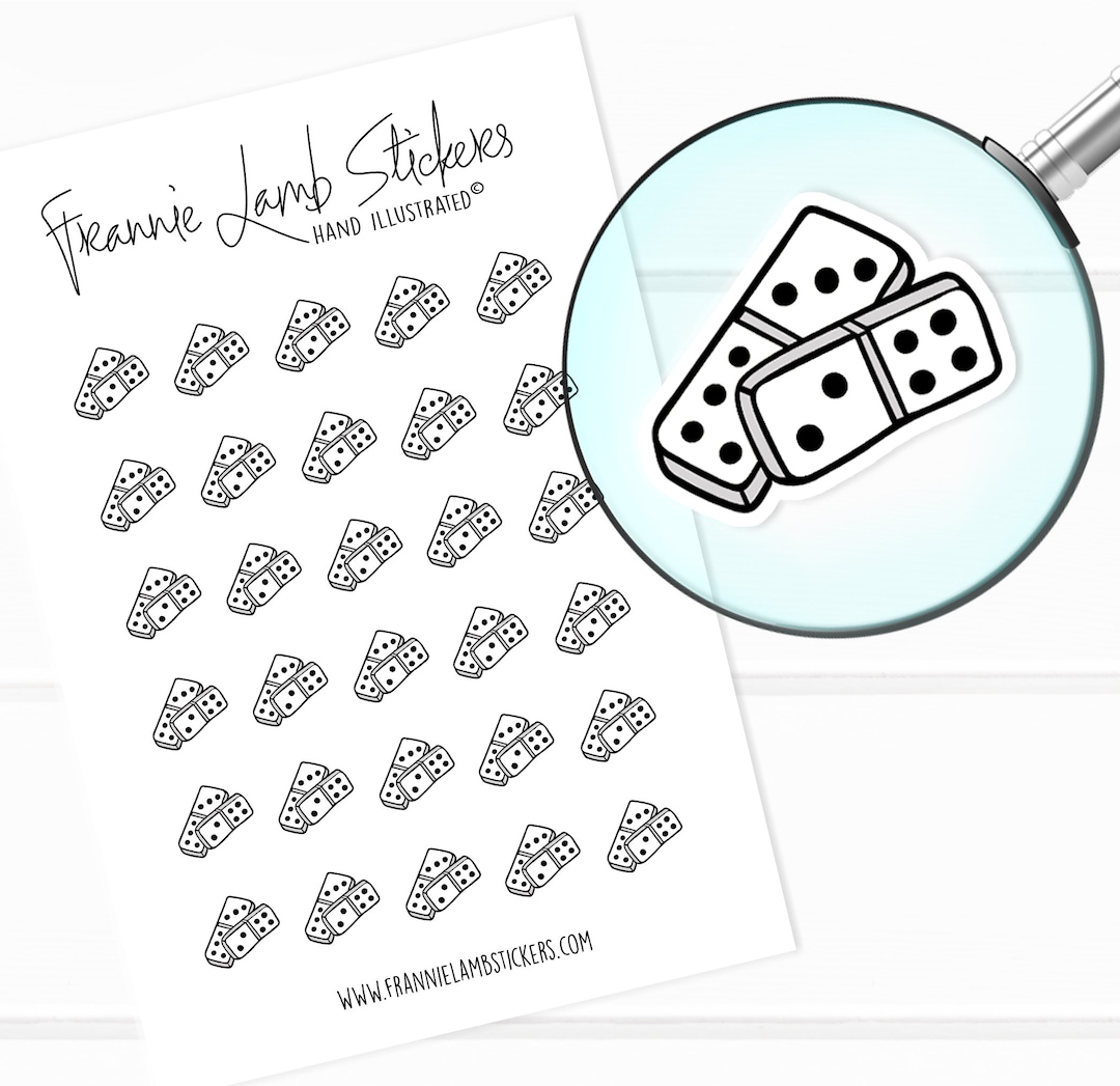Domino Stickers (1/2" Each), Game Planner Stickers, Stickers for ...
