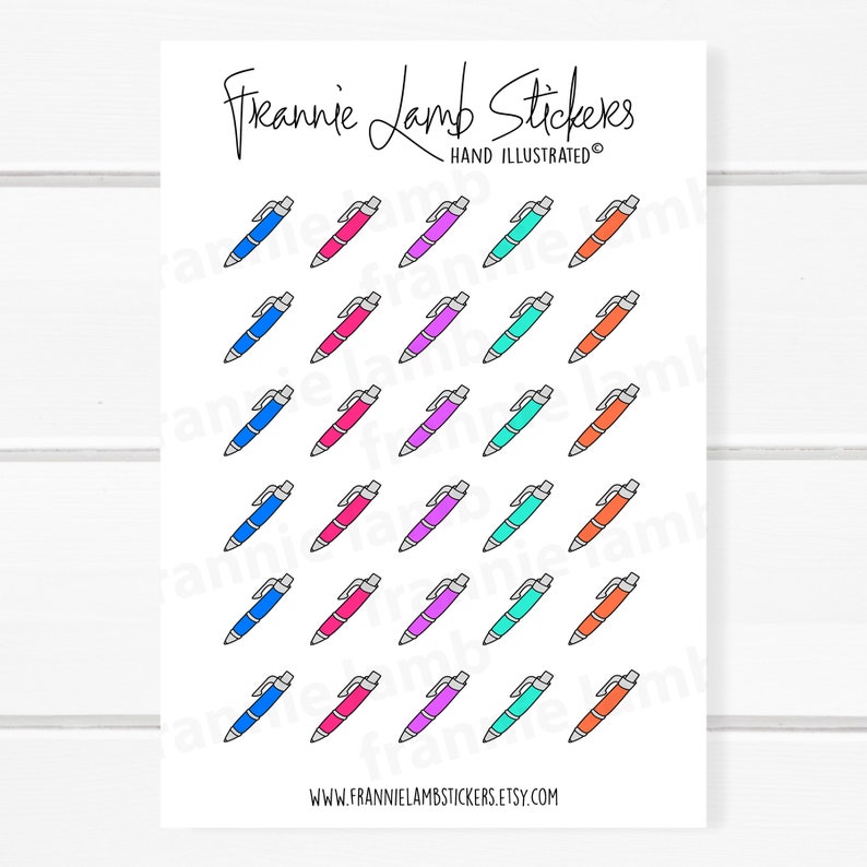 Pen Stickers (1/2" Each), Cute Pen Planner Stickers, Work and Office ...