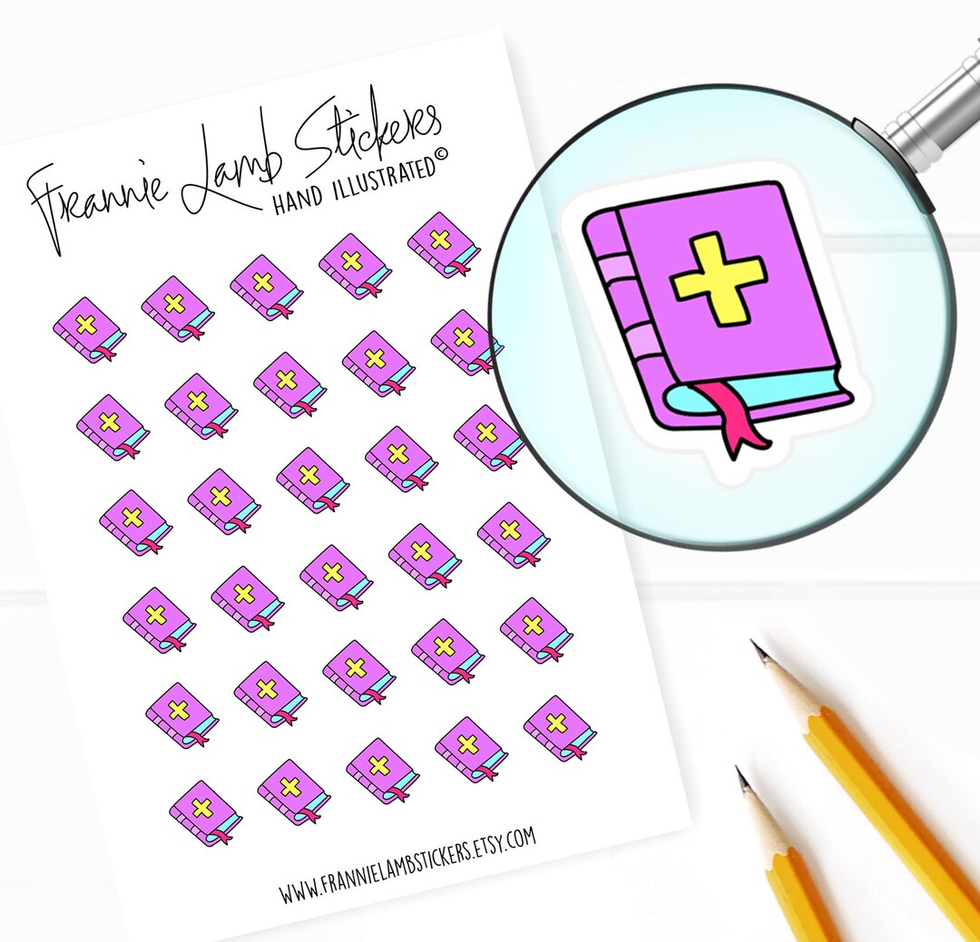 Bible Study Stickers (1/2" Each), Planner Stickers, Church and Bible ...