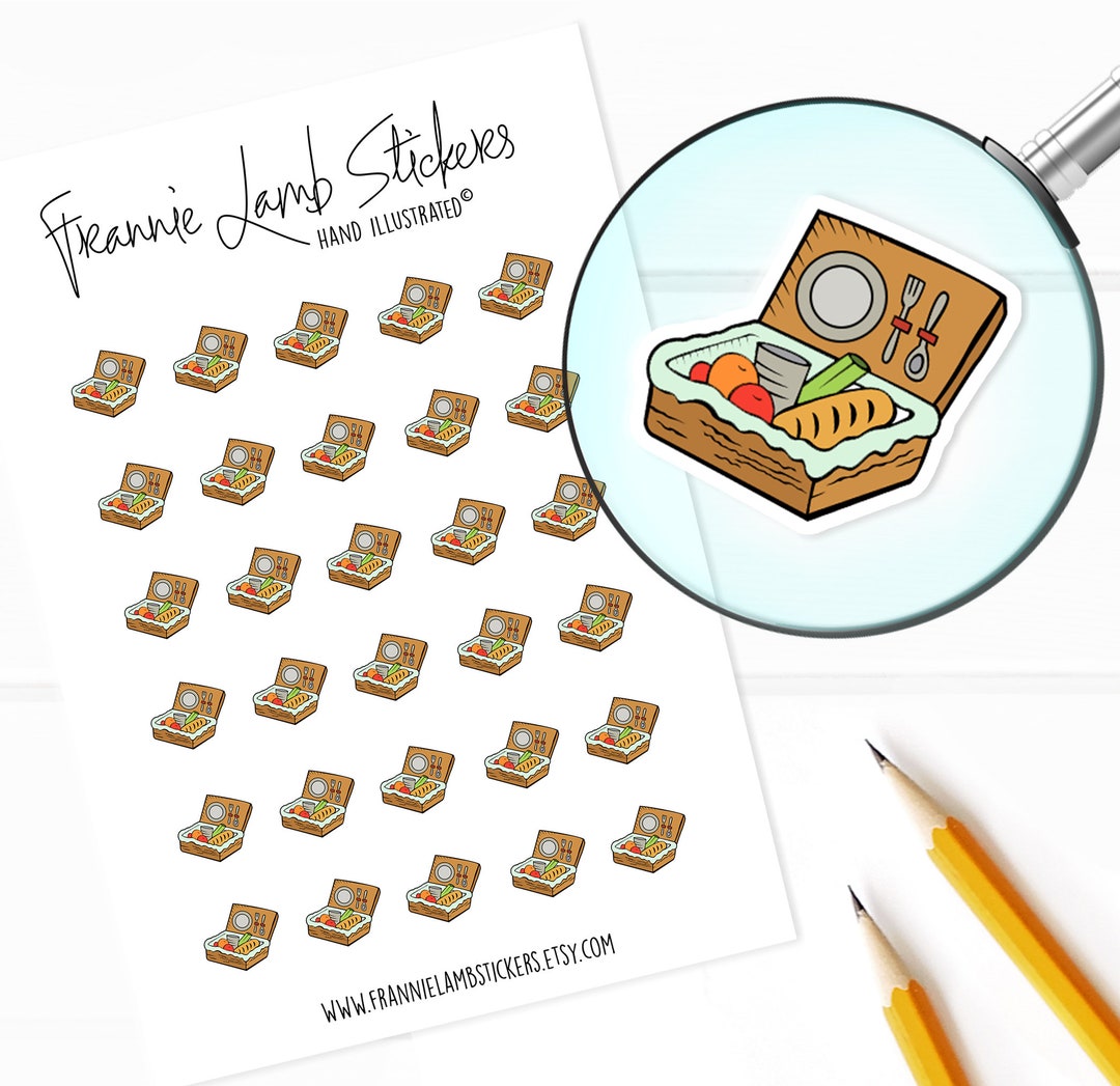 Picnic Stickers (1/2" Each), Food Stickers for Calendars, Planners ...