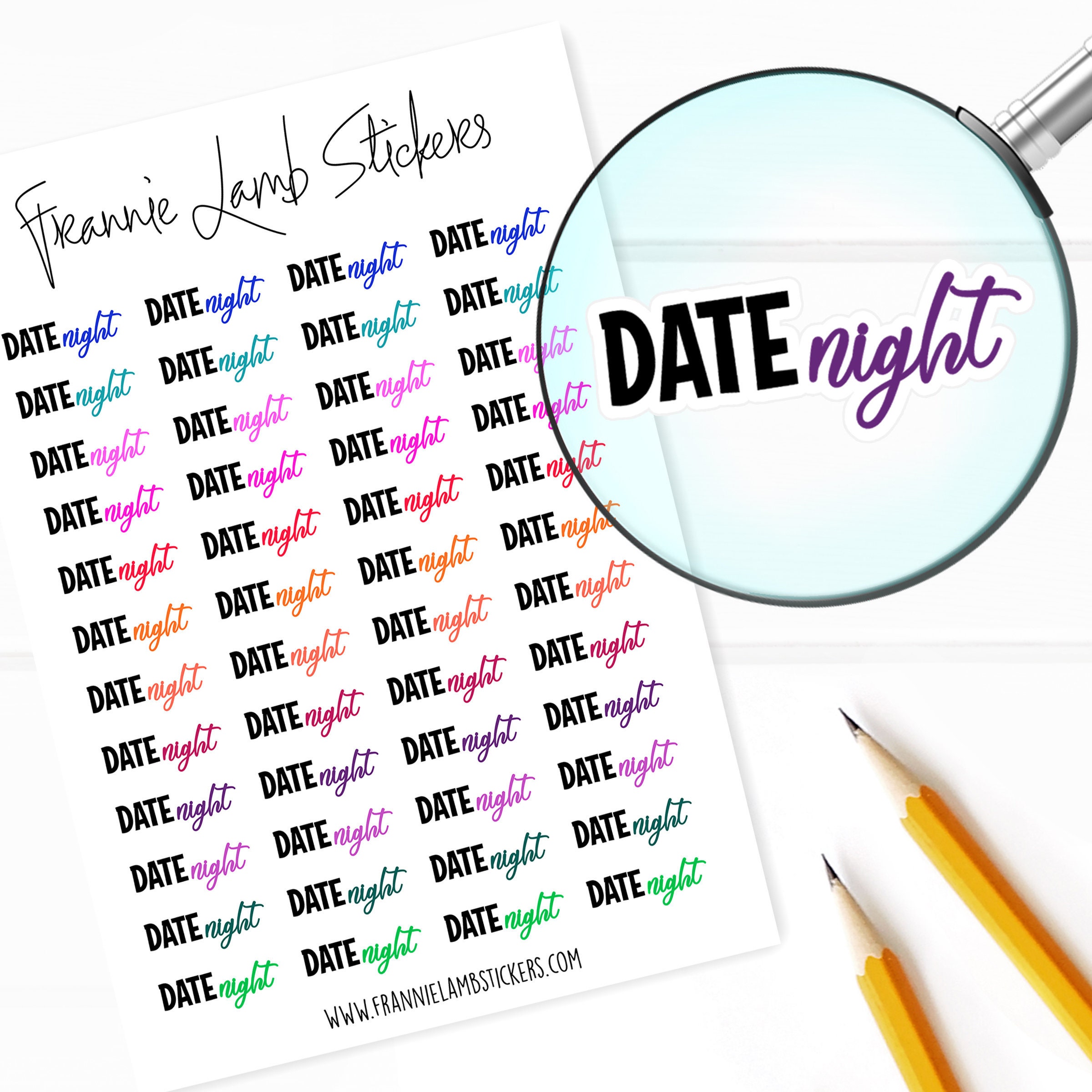 Date Night Planner Stickers 48 Labels for Planners Calendars | Etsy