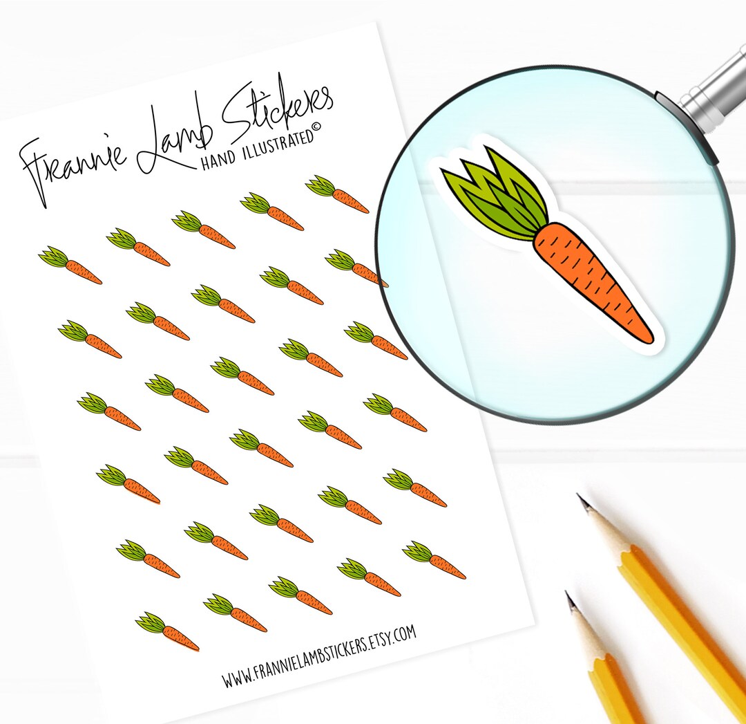 Carrots Stickers (1/2" Each), Planner Stickers, Decorative Stickers ...