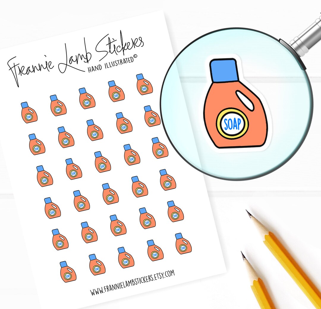 Laundry Detergent Stickers (1/2" Each), Planner Stickers, Cleaning and ...