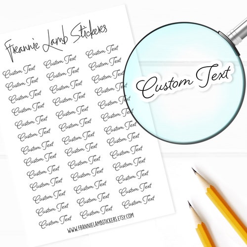 Custom Word Stickers Custom Text Personalized Labels for | Etsy