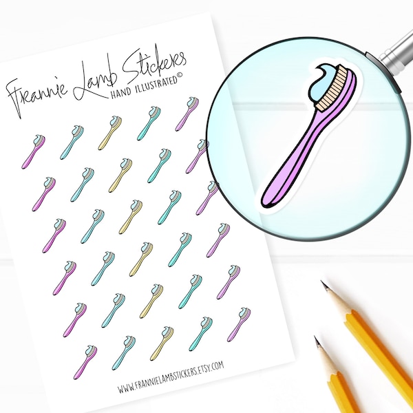 Toothbrush Stickers - Etsy