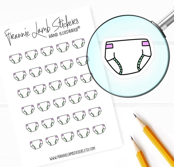 Diaper Stickers 1/2 Each Planner Stickers Baby - Etsy