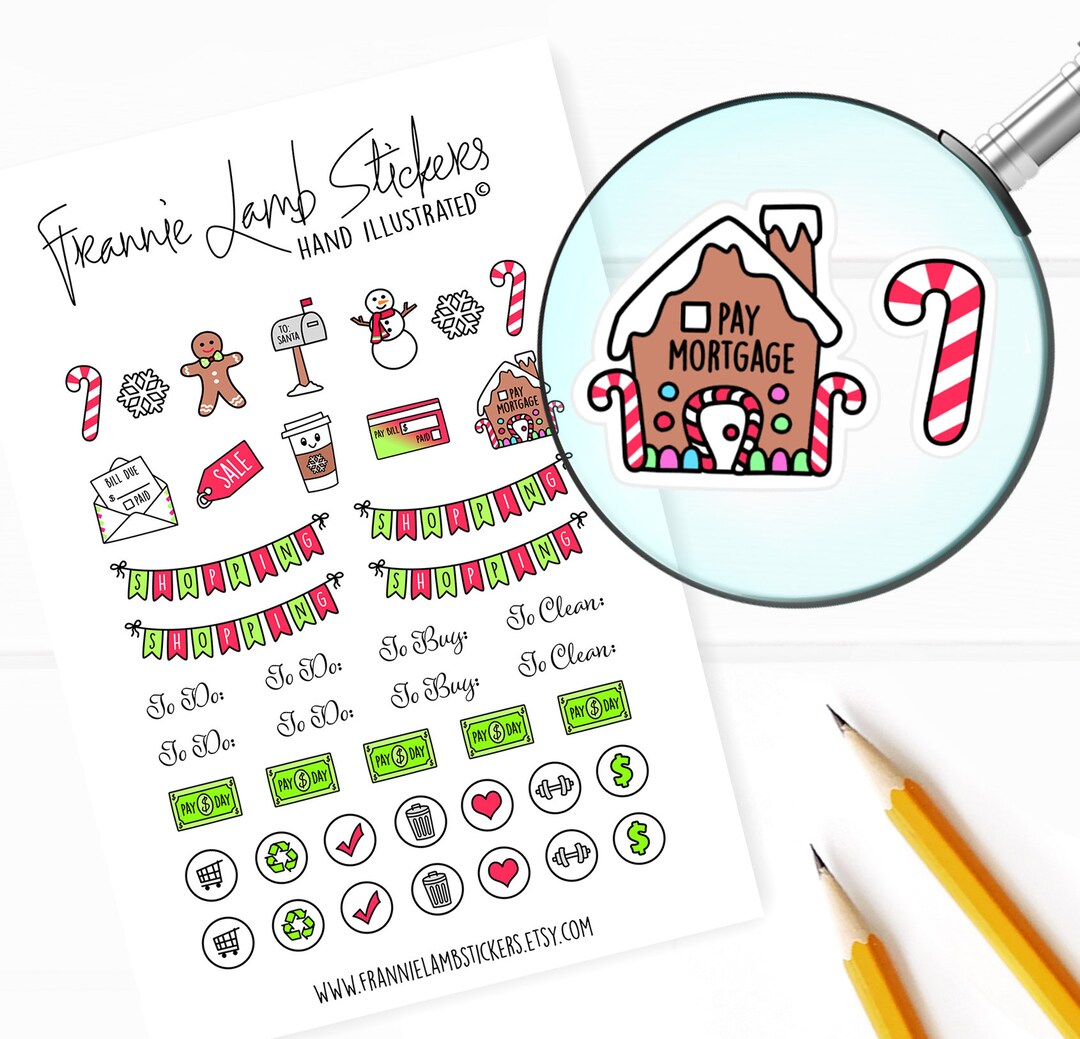 Christmas Variety Planner Stickers, Holiday Stickers for Planners ...