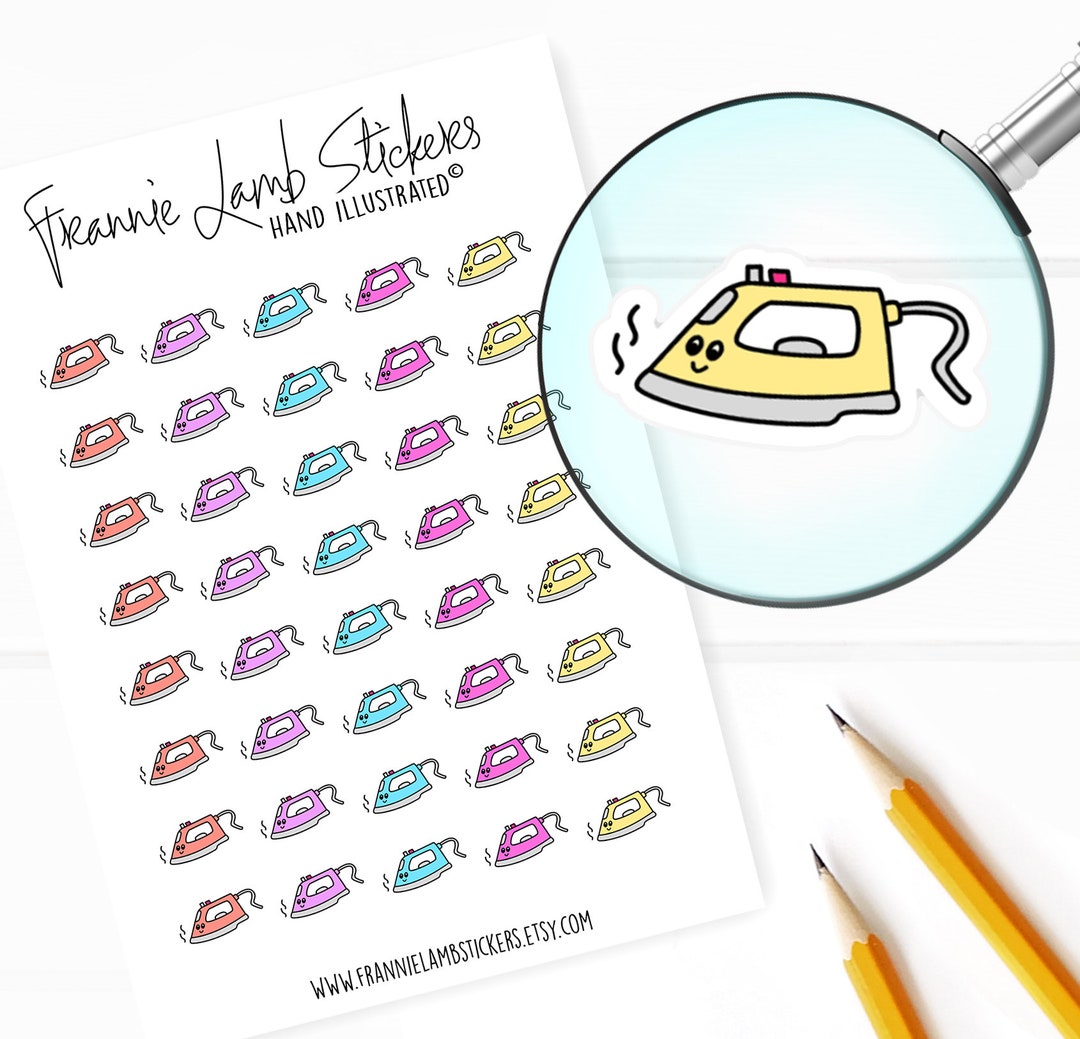 Ironing Stickers (1/2" Each), Planner Stickers, Cleaning and Chore ...
