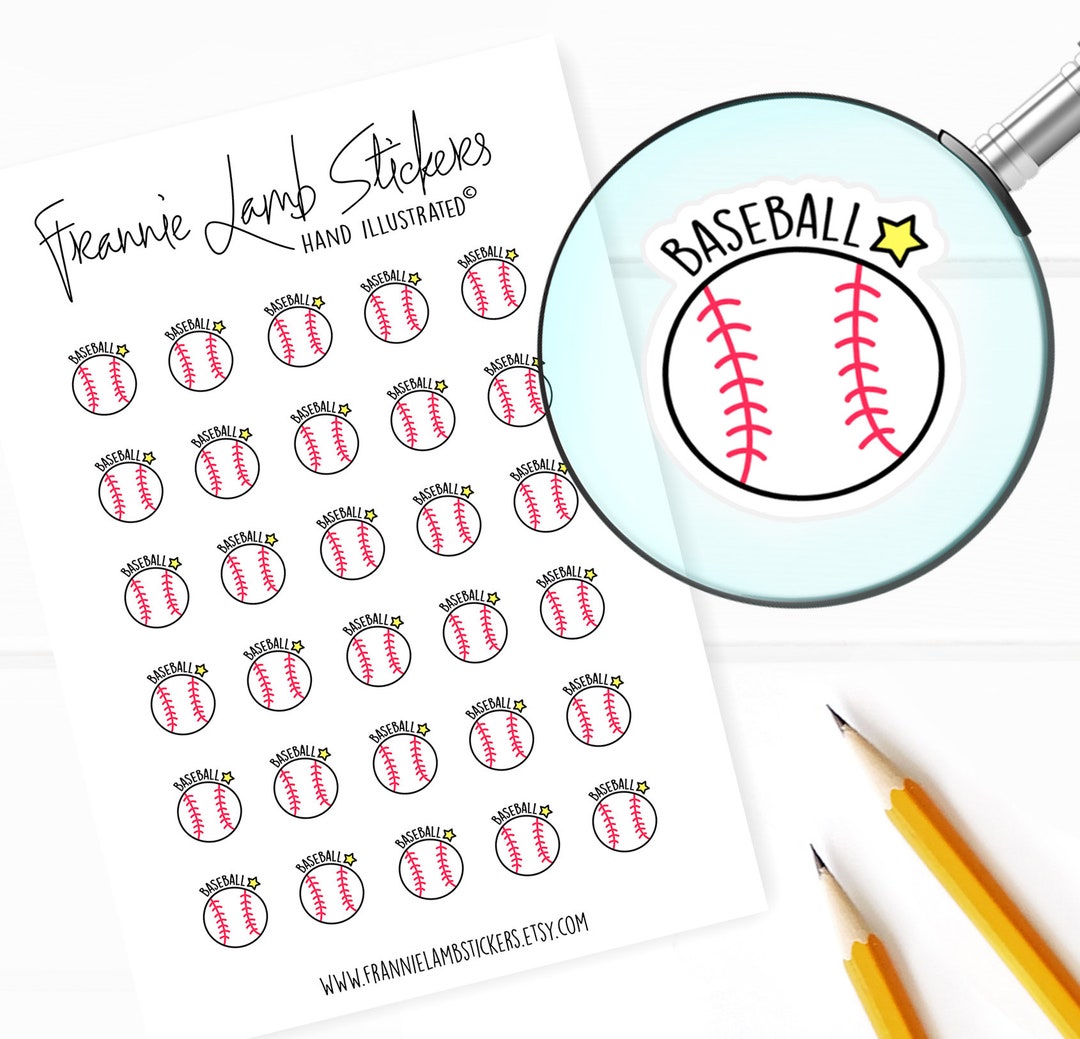 Baseball Stickers (1/2" Each), Sports Planner Stickers, Baseball ...