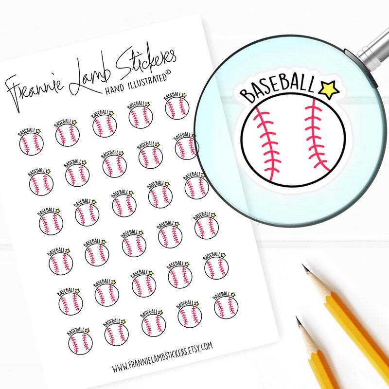 Baseball Stickers - Etsy