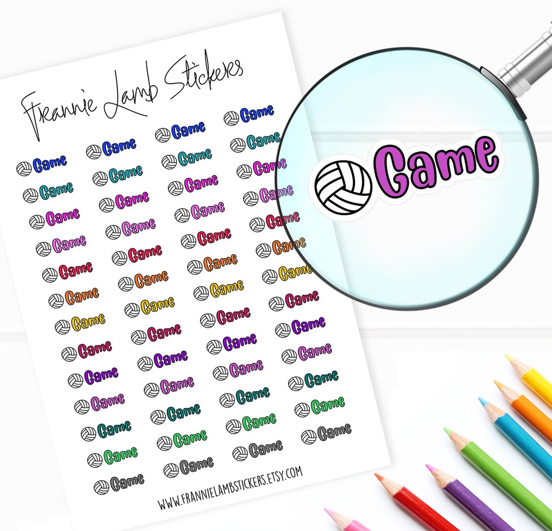 Volleyball Game Planner Stickers, Sports Stickers, 52 Labels for ...