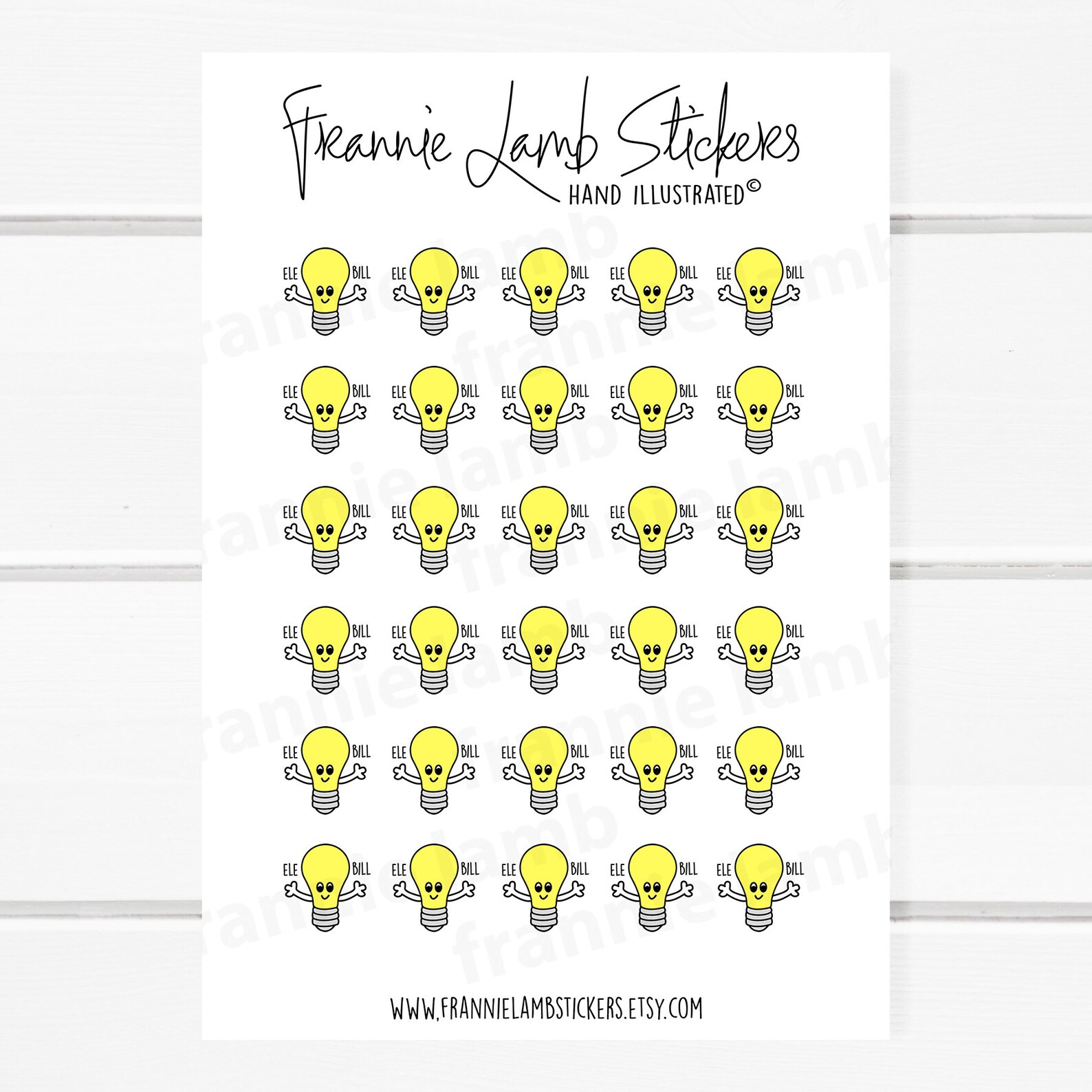 Electricity Bill Stickers (1/2" Each), Planner Stickers, Bill Reminder ...