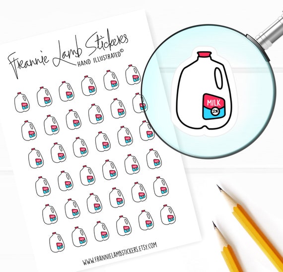 Milk Gallon Stickers 1/2 Each Milk Planner Stickers - Etsy
