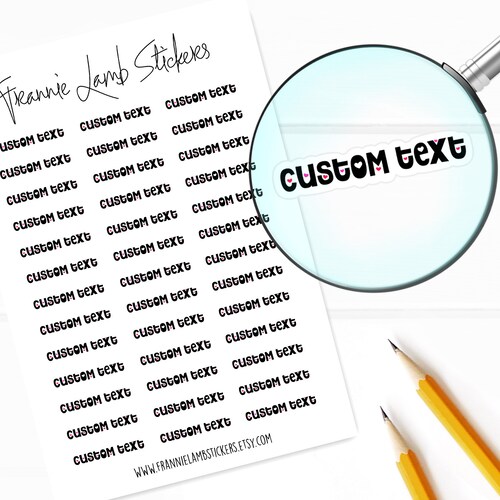Custom Word Stickers Custom Text Personalized Labels for - Etsy