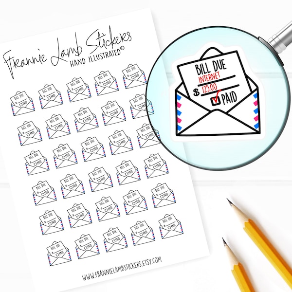 Bill Pay Stickers - Etsy