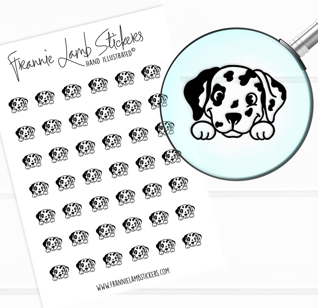 42 Clear Dalmation Stickers (1/2" Each), Pet and Dog Stickers for ...