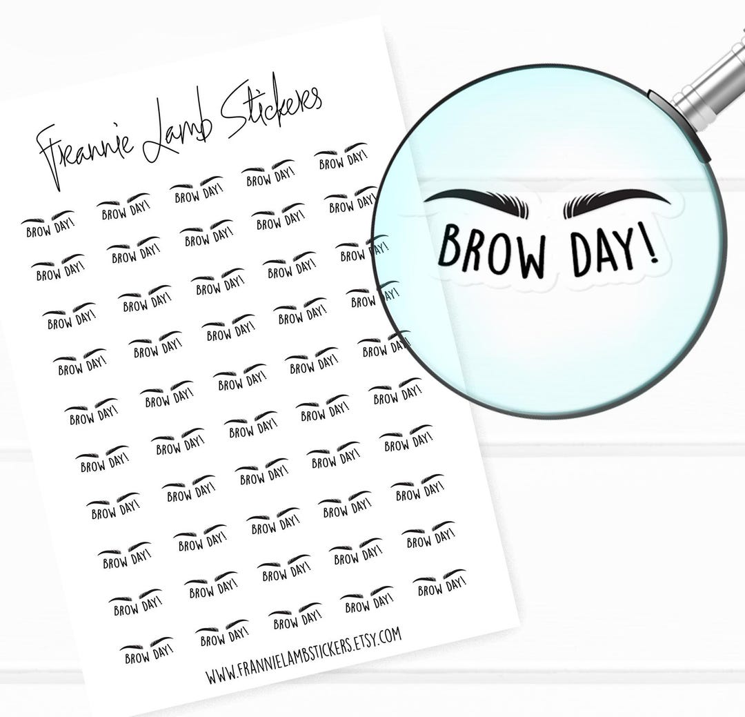 50 Clear Planner Stickers (1/2" Each), Brow Planner Stickers, Brow ...