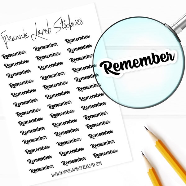 Remember Stickers - Etsy