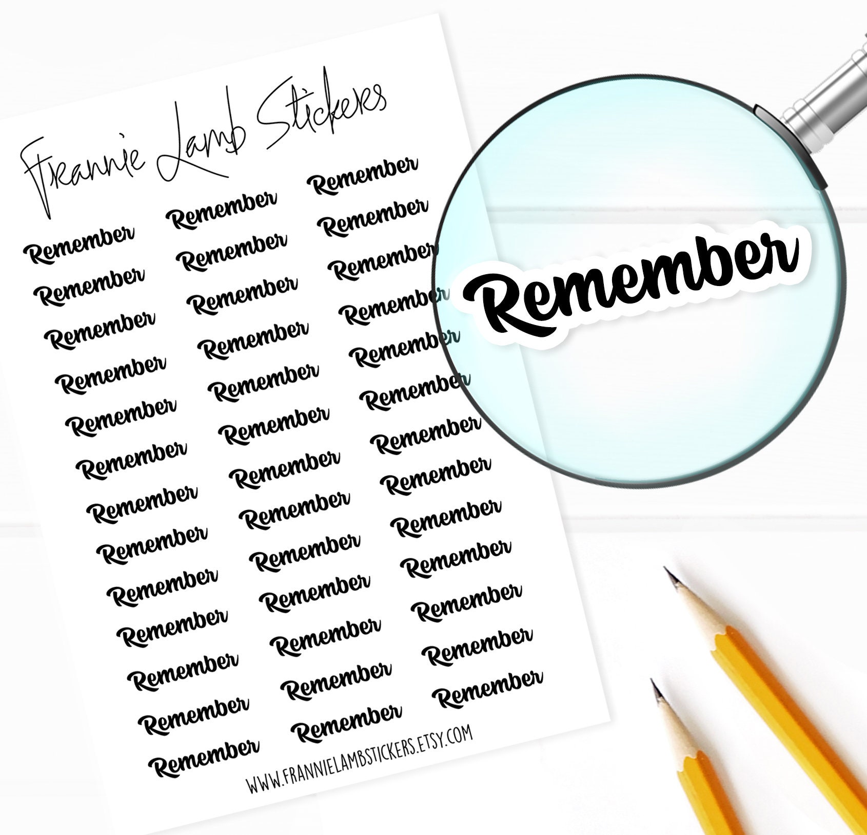 Remember Stickers 52 Labels for Planners Calendars and More | Etsy