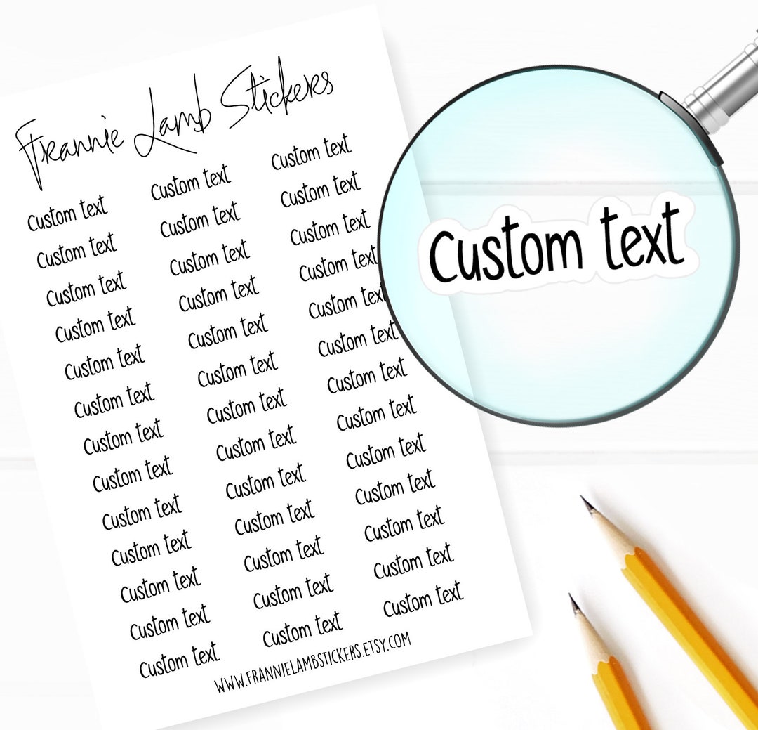 Custom Text Stickers, Custom Labels, Custom Word Stickers for Planner ...