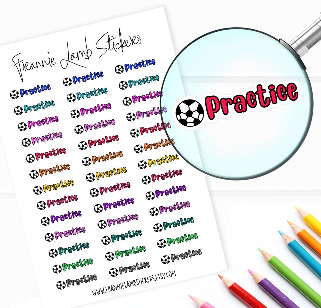 Soccer Practice Planner Stickers, Sports Stickers, 39 Labels for ...