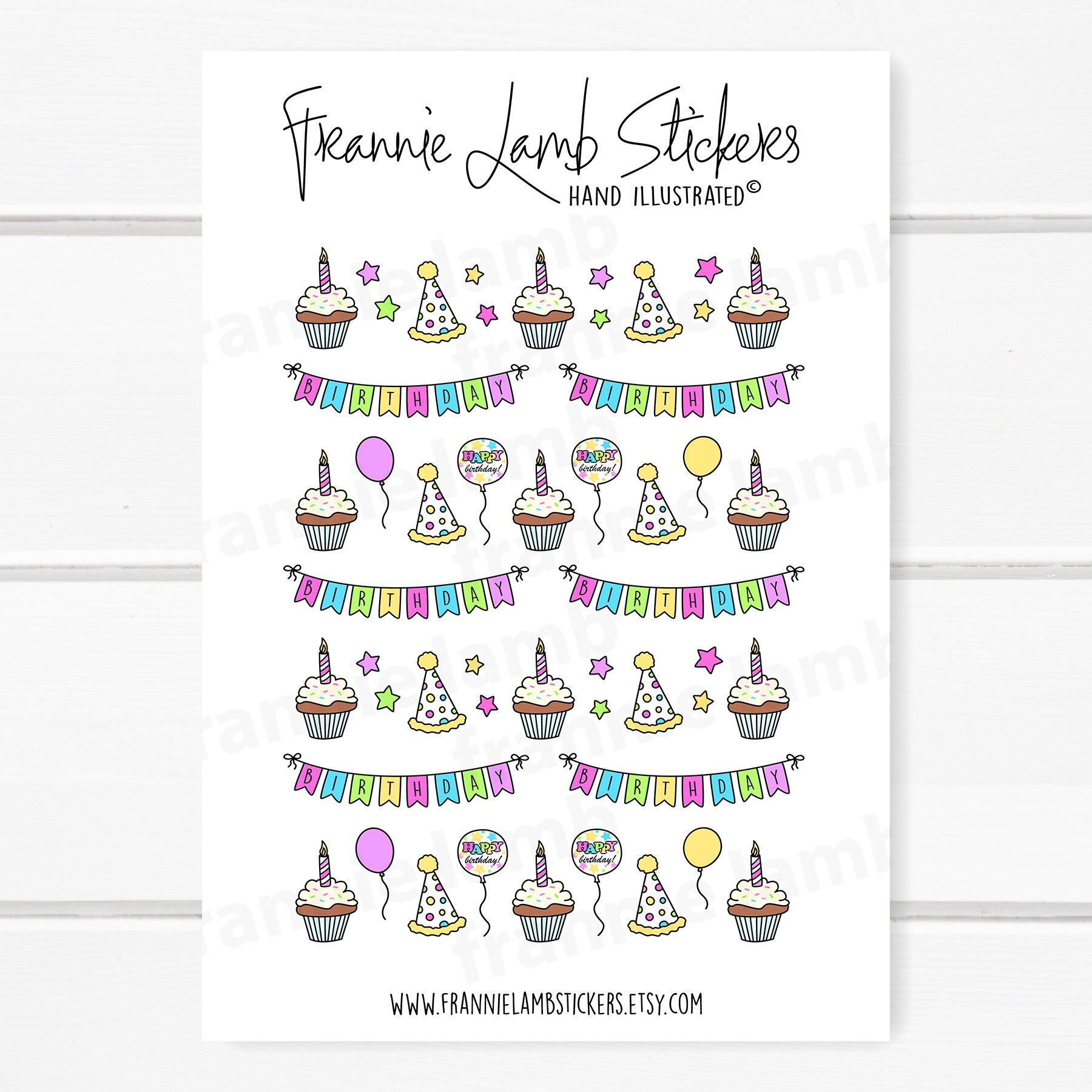 Birthday Planner Stickers Cute Birthday Stickers Birthday - Etsy