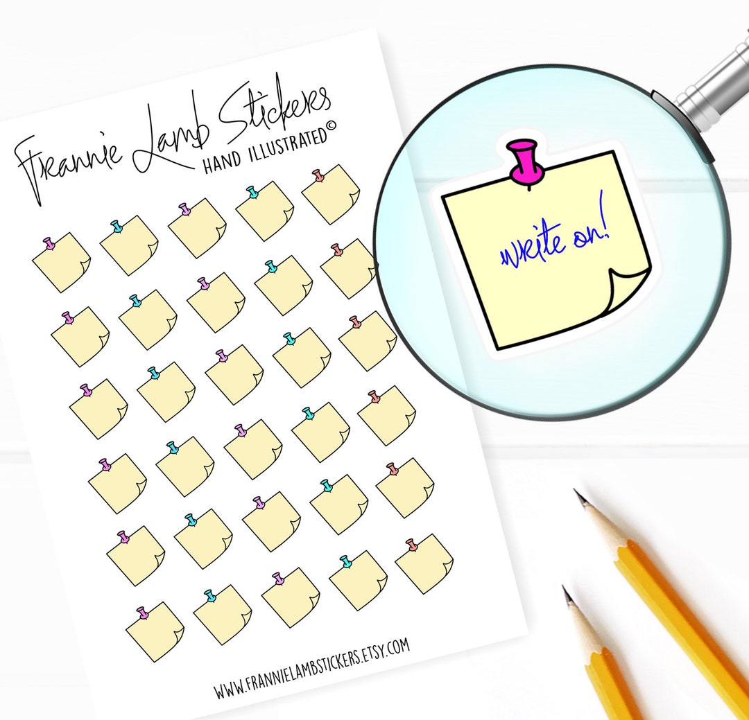 Sticky Note Stickers (1/2" Each), Note Planner Stickers, Write-on ...
