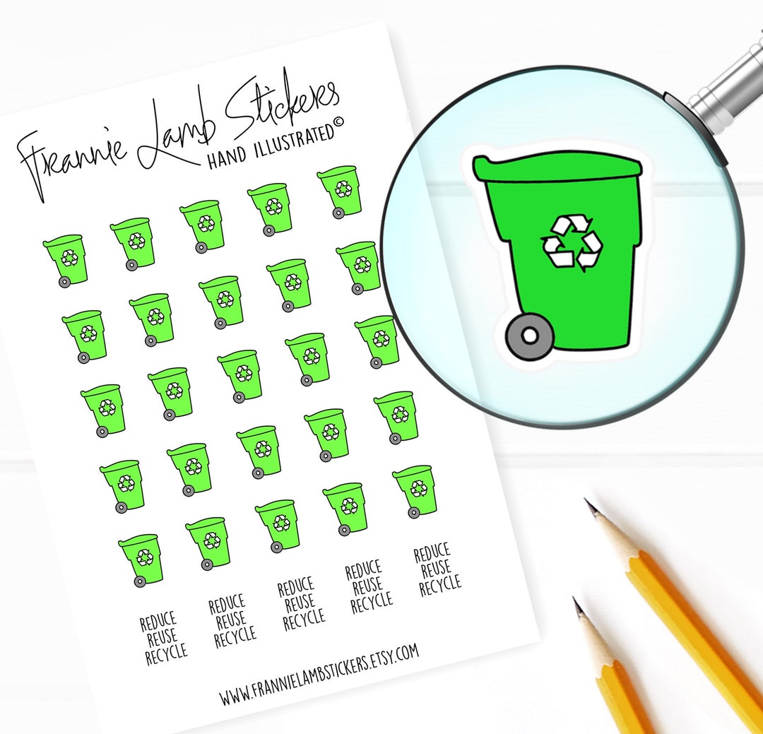 Recycling Stickers (1/2" Each), Planner Stickers, Bill and Chore ...