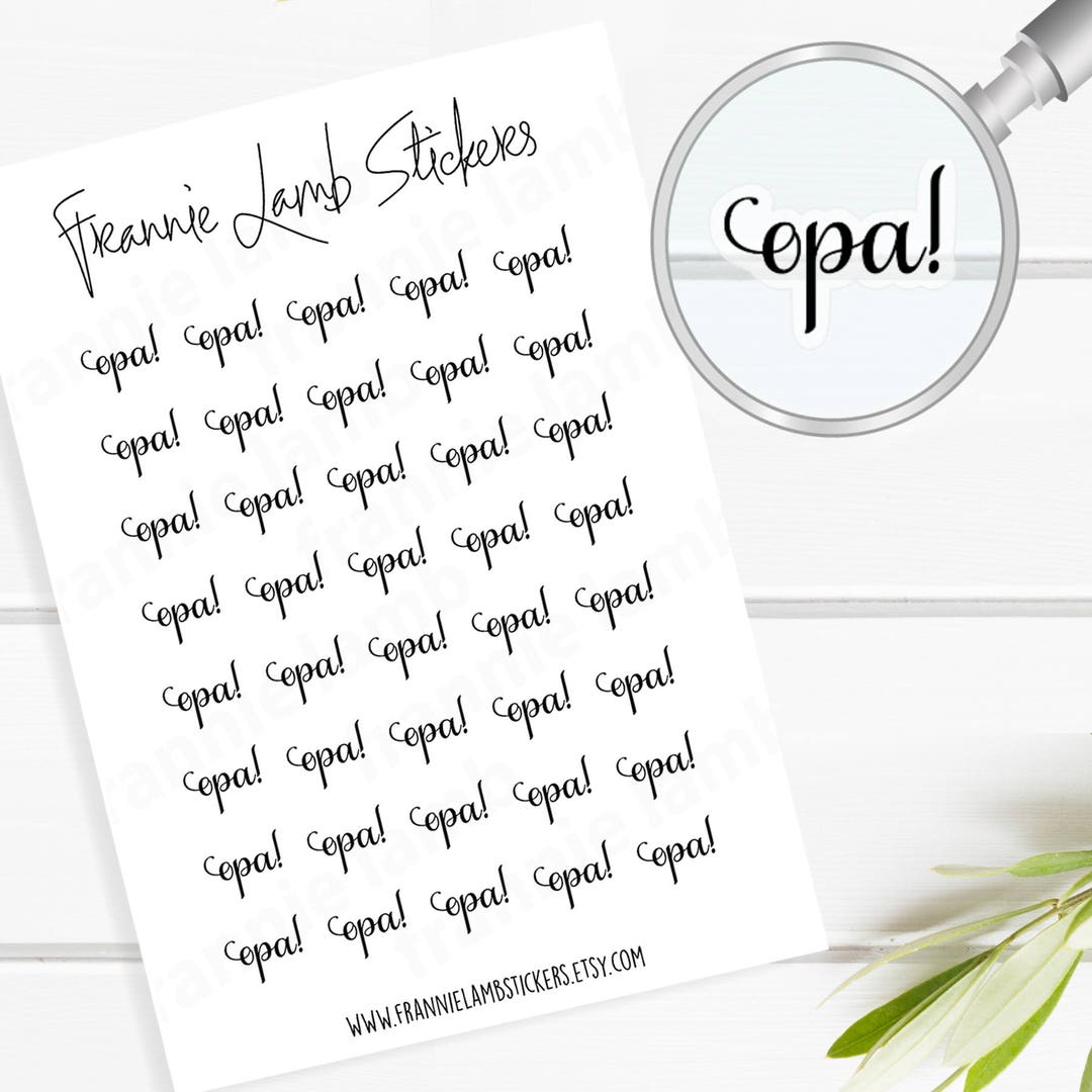 OPA Stickers, Clear Matte Stickers, Text Stickers, Greek Stickers ...
