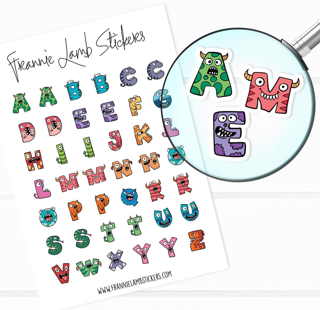 Alphabet Letters, Cute Critters, 42 Stickers, 1/2" Stickers for ...