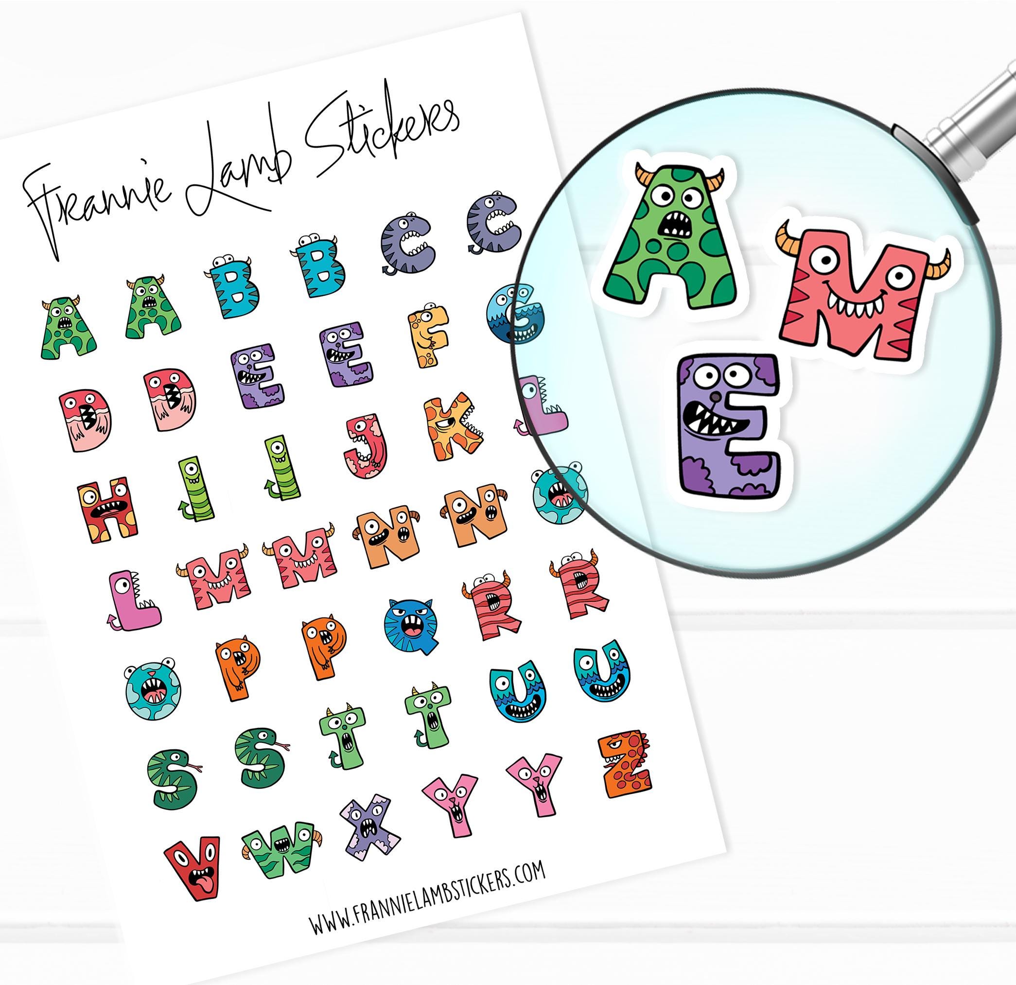 Alphabet Letters, Cute Critters, 42 Stickers, 1/2" Stickers for ...