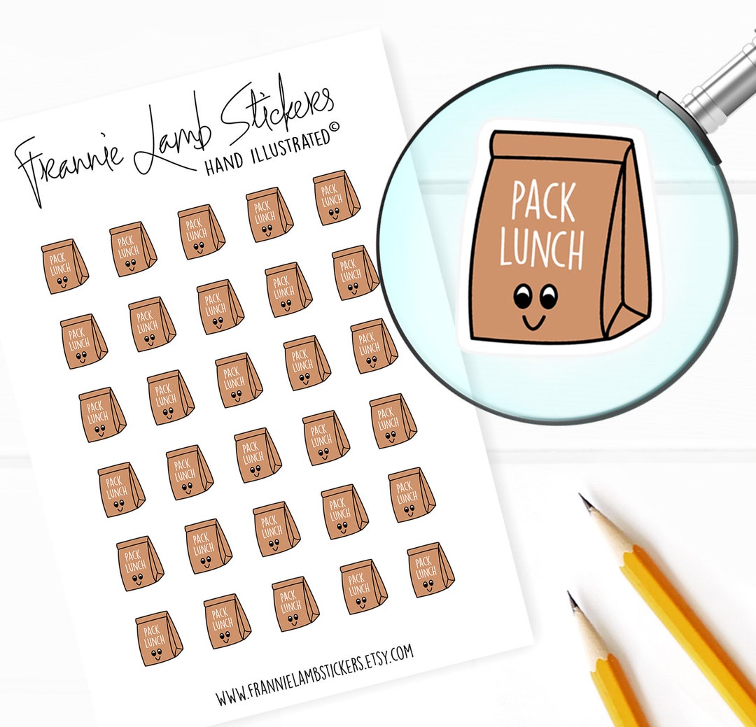Pack Lunch Stickers (1/2" Each), Planner Stickers, School Stickers ...