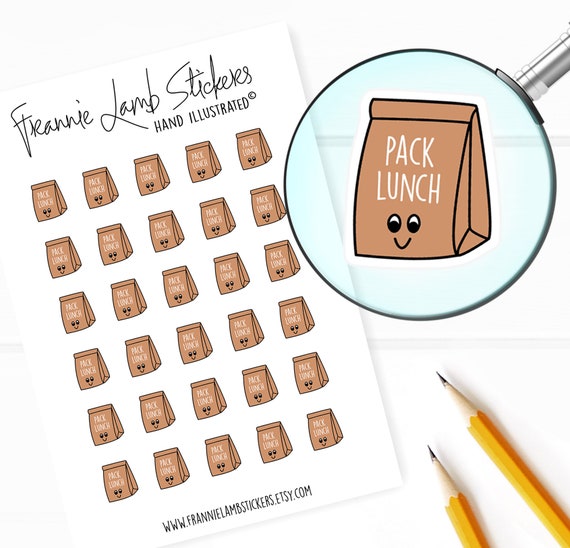 Pack Lunch Stickers 1/2 Each Planner Stickers School - Etsy