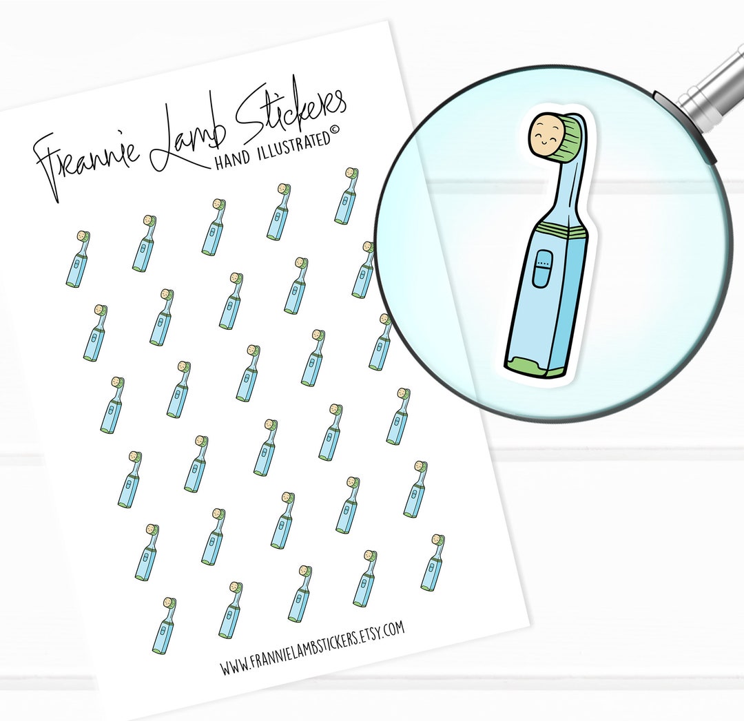 Electric Toothbrush Stickers (1/2" Each), Tooth and Dental Stickers for ...