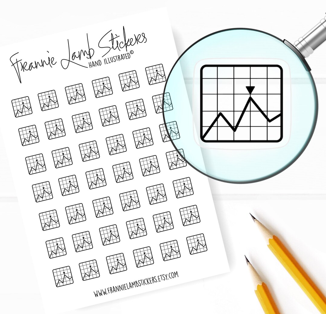 42 Clear Planner Stickers (1/2" Each), Stock Stickers, Money and Stock ...