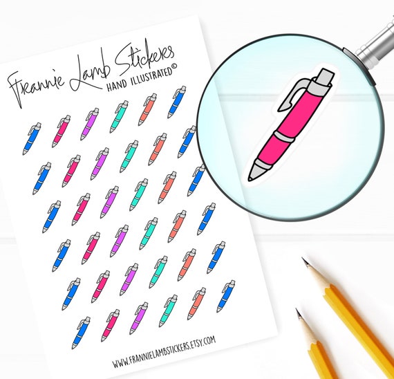 Pen Stickers 1/2 Each Cute Pen Planner Stickers Work - Etsy