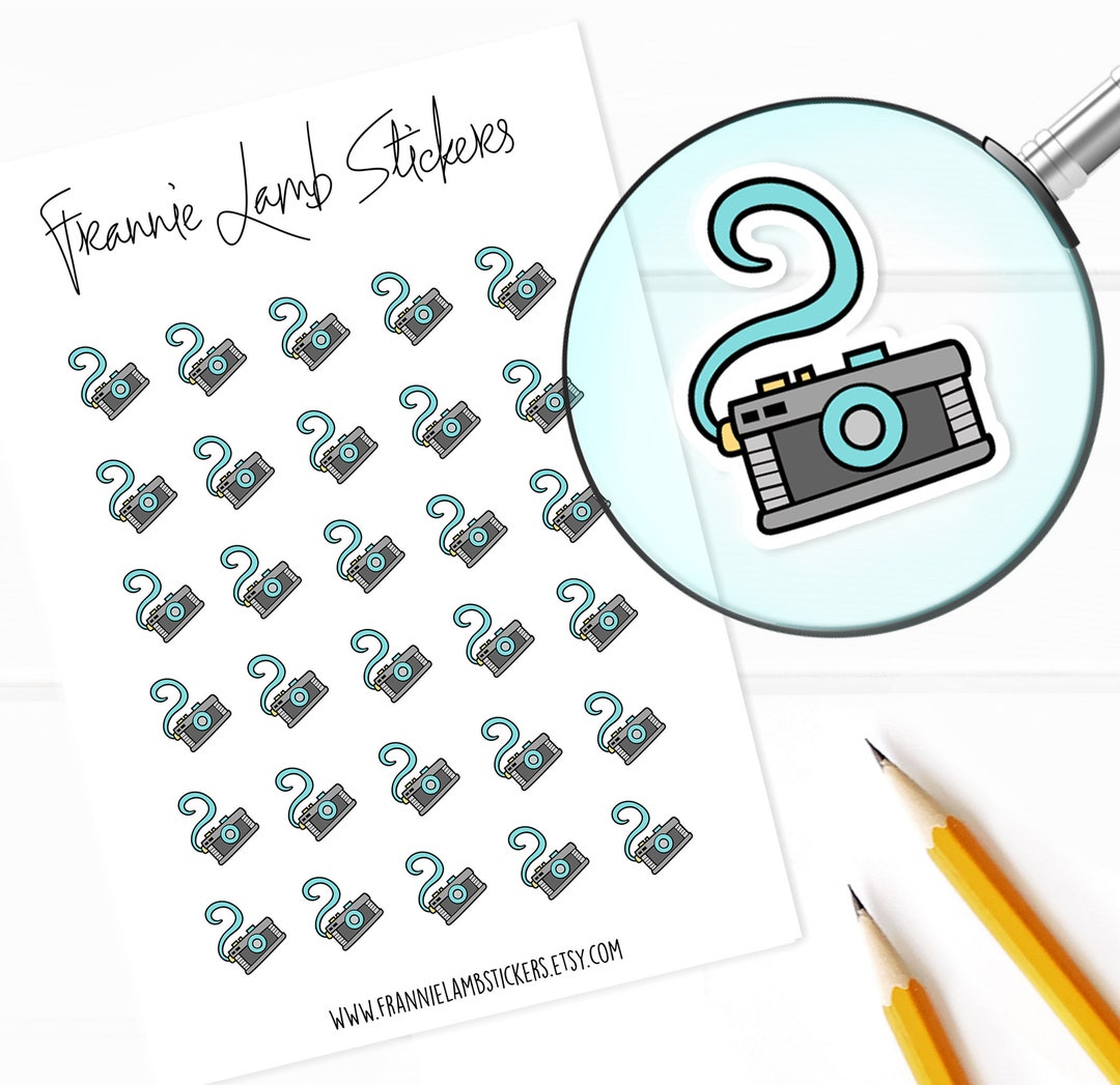 Camera Stickers (1/2" Each), Travel Stickers, Stickers for Calendars ...