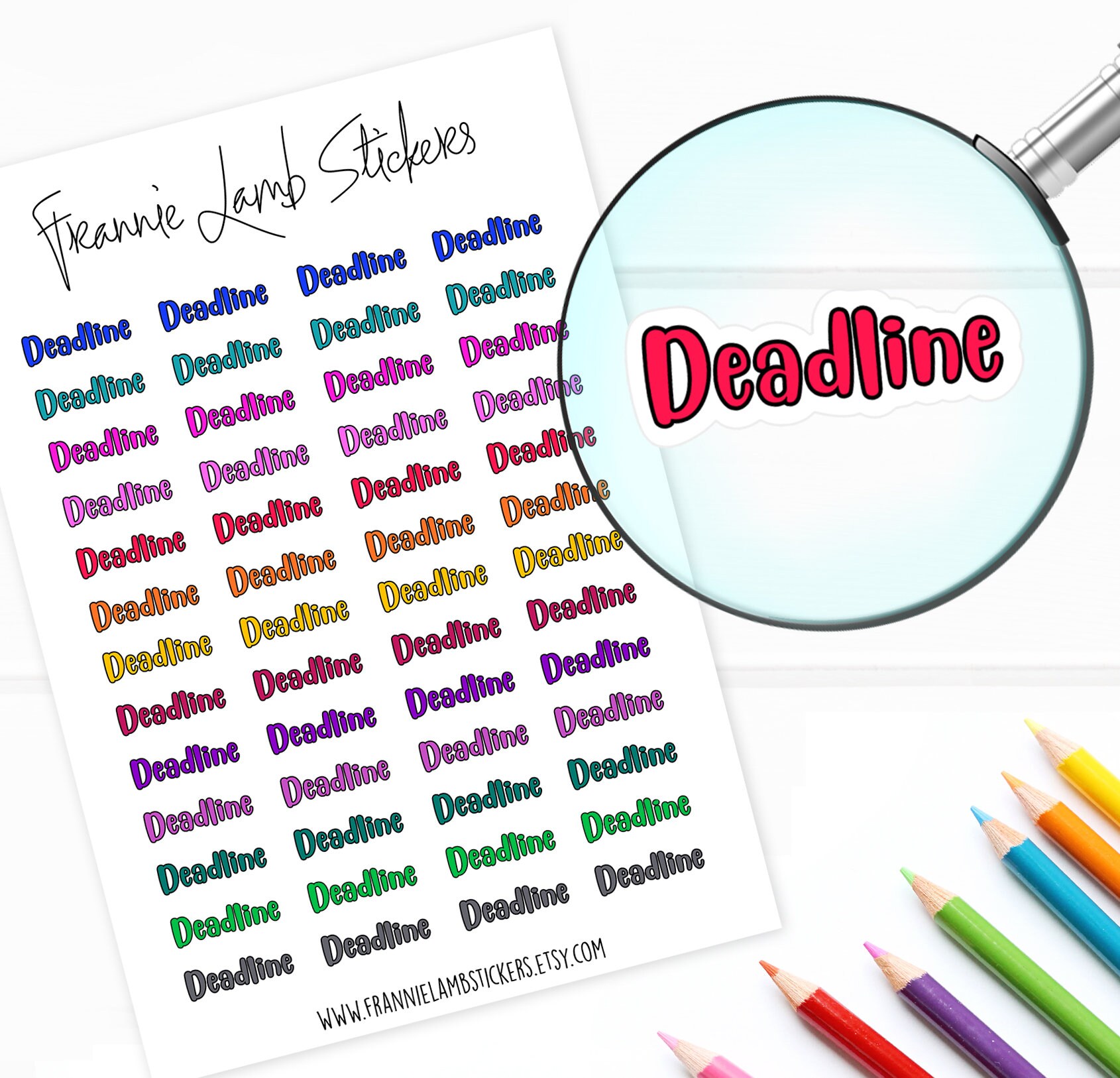 Deadline Stickers/Labels for Planners Calendars & Folders | Etsy