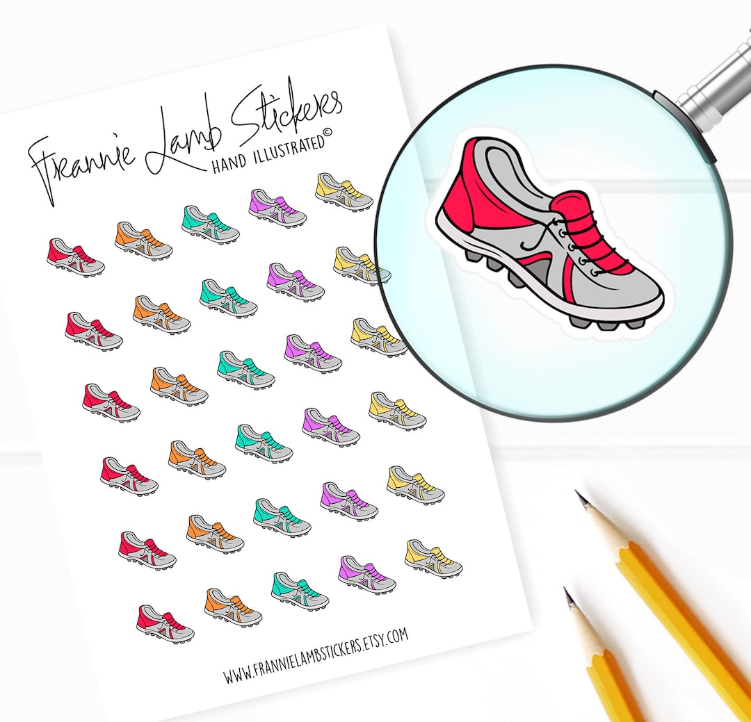 Tennis Shoes Stickers (1/2" Each), Sports Planner Stickers, Sports ...