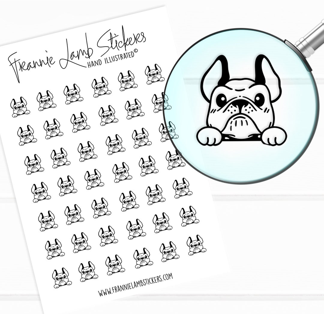 42 Clear Frenchie Stickers (1/2" Each), Pet and Dog Stickers for ...